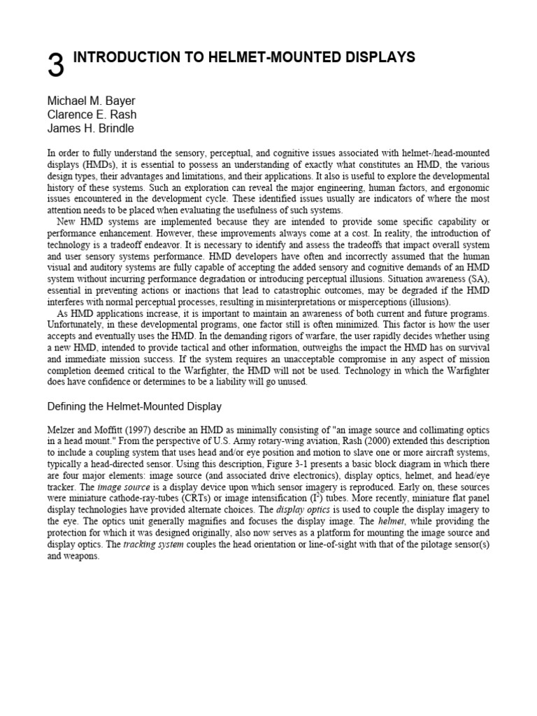 Introduction To Helmet-Mounted Displays | PDF
