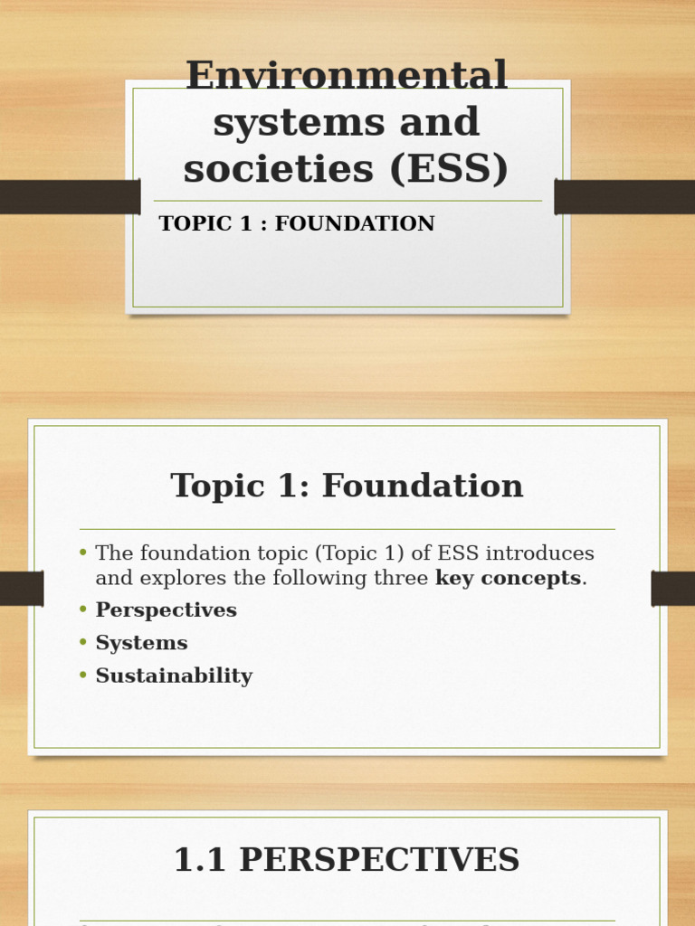 Topic 1 Foundation ESS | PDF