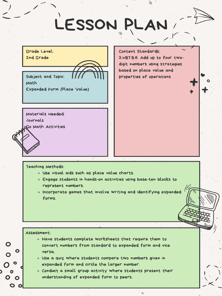 Lesson Plan in Colorful Doodle Style | PDF