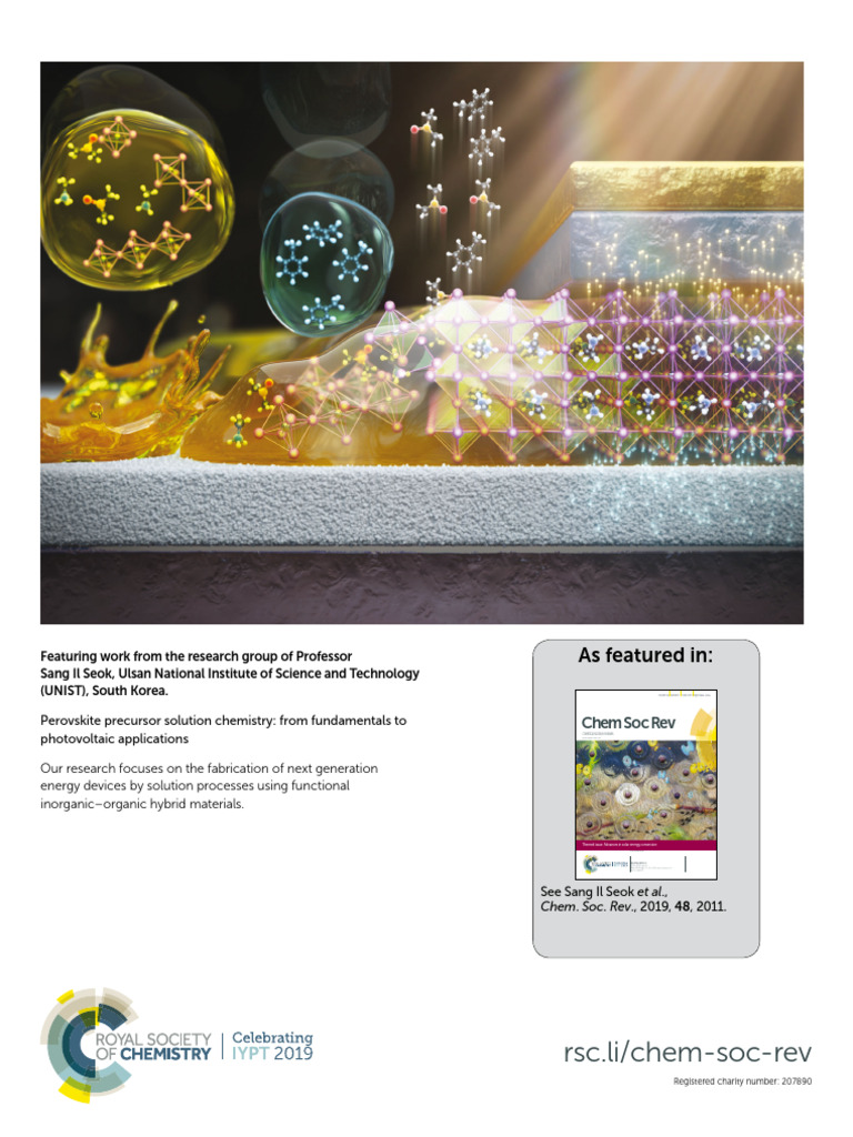 Perovskite Precursor Solution Chemistry - From Fundamentals To ...