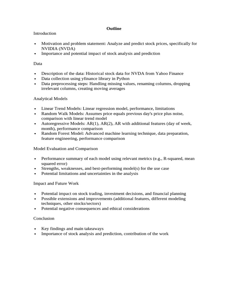 Stock Project Outline | PDF