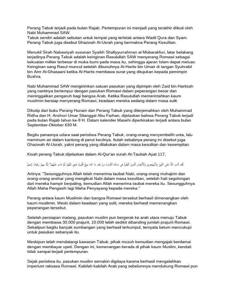 Kisah Perang Tabuk | PDF