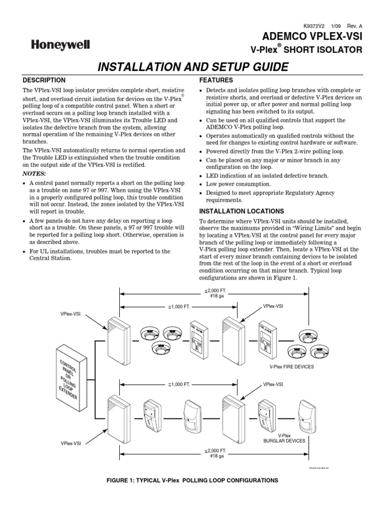 Honeywell V Plex Vsi V Plex Short Isolator Install Guide Dated 01 09 | PDF