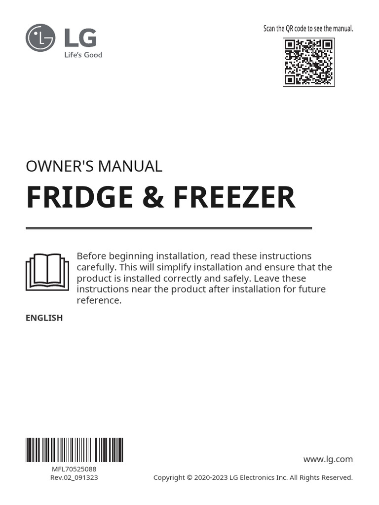 LG GC-X29FTQML Fridge Manual | PDF