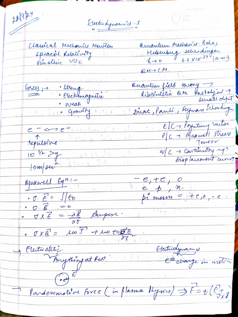Electro Dynamics | PDF
