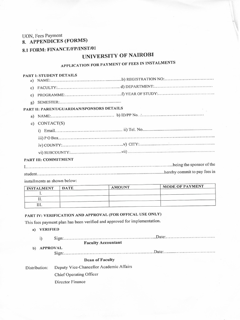 Revised Fee Instalment Form | PDF