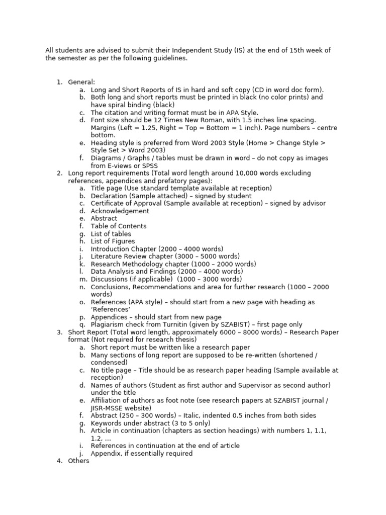 IRS Guidelines (Short and Long Report) | PDF