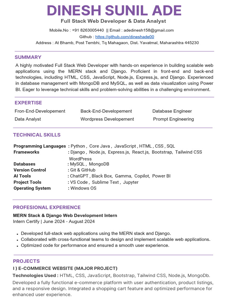 Dinesh Sunil Ade | PDF