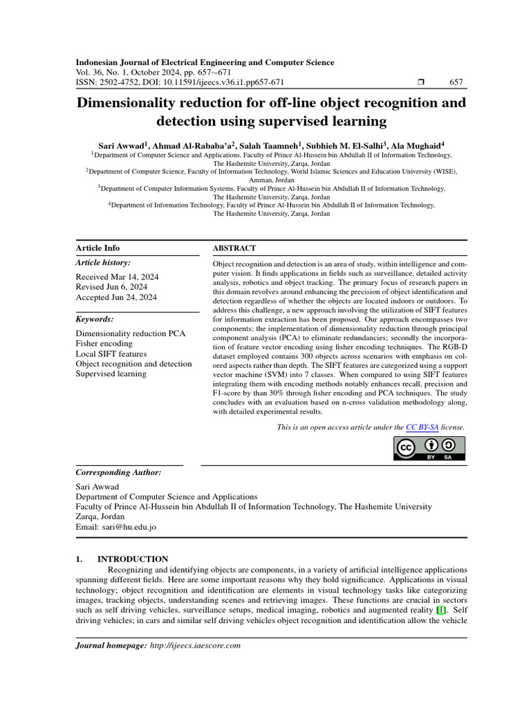 Dimensionality Reduction For Off-Line Object Recog | PDF