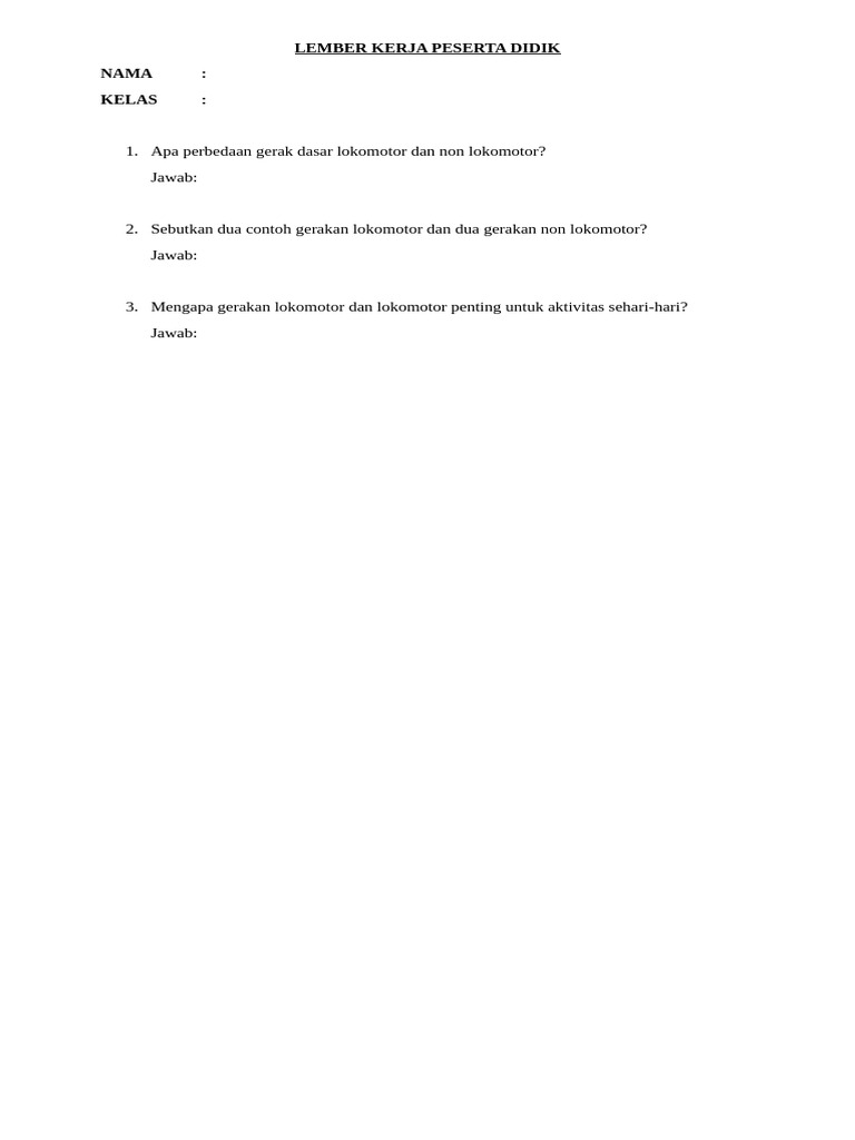 Lember Kerja Peserta Didik | PDF