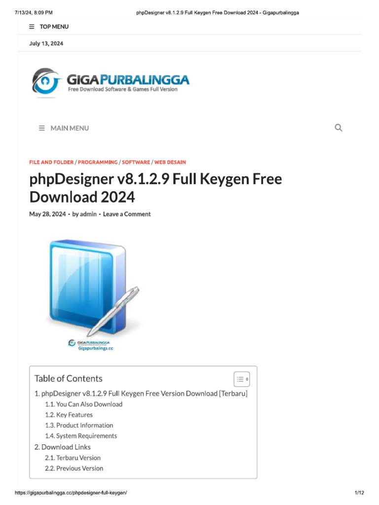Phpdesigner v8.1.2.9 Full Keygen Free Download 2024 - Gigapurbalingga | PDF