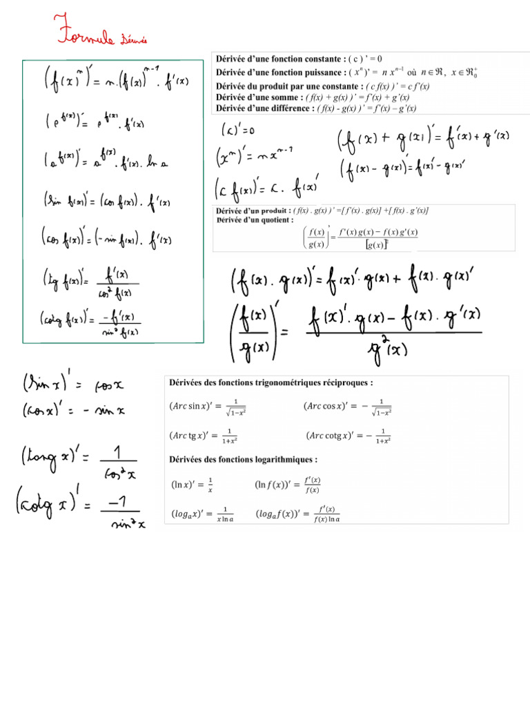 Formule De Dérivée | PDF