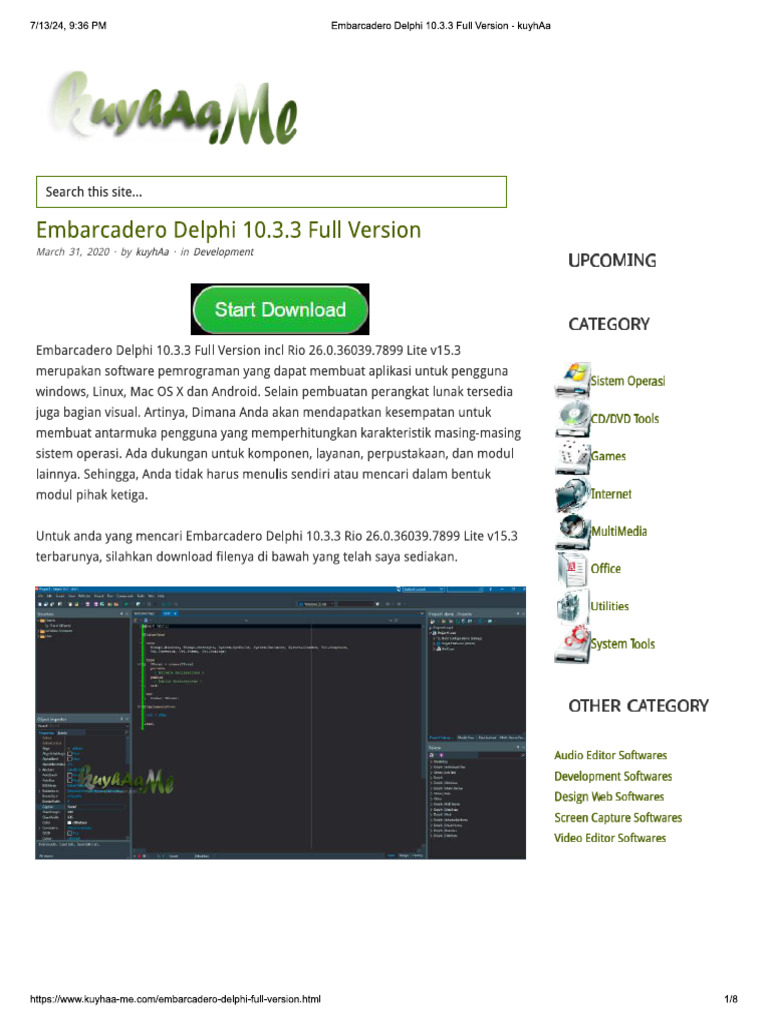 Embarcadero Delphi 10.3.3 Full Version - Kuyhaa | PDF