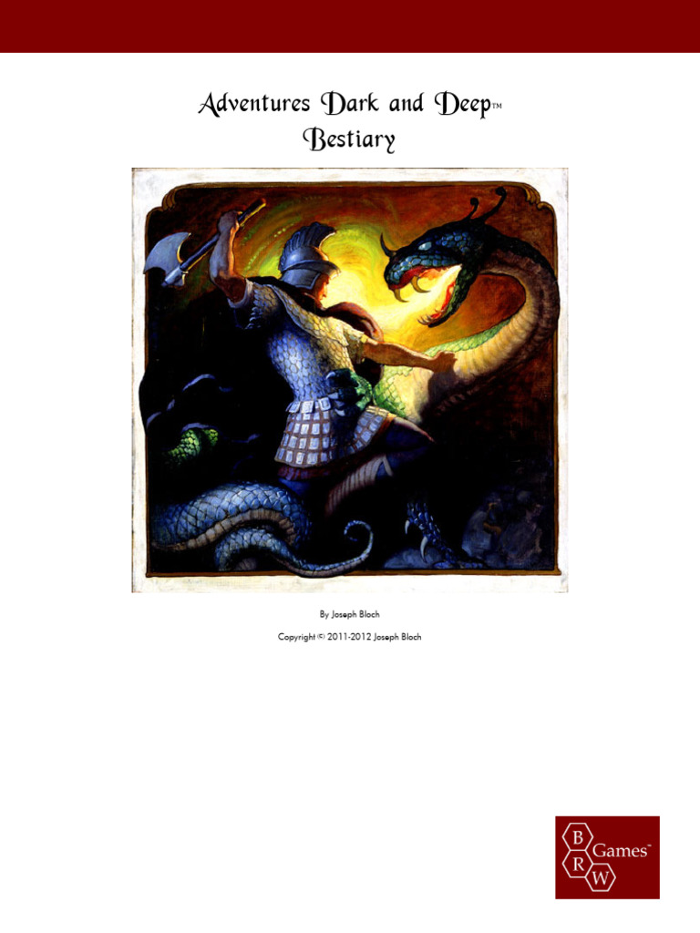 Adventures Dark and Deep - Bestiary (Open Playtest 1.2) | PDF