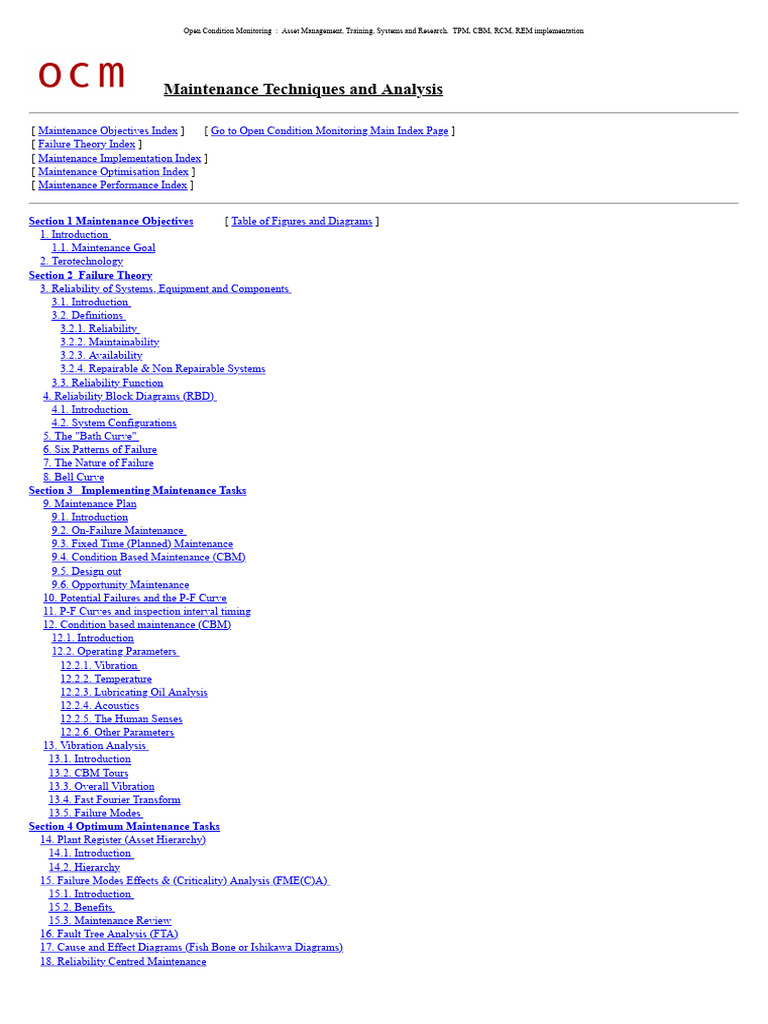 Maintenance Techniques and Analysis | PDF