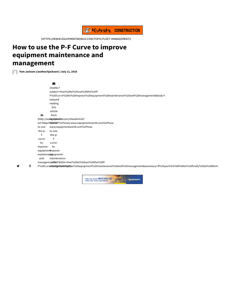 How To Use The P-F Curve To Improve | PDF