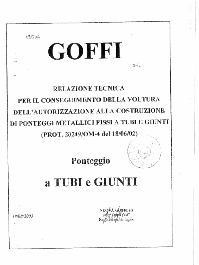 Ponteggio Goffi | PDF