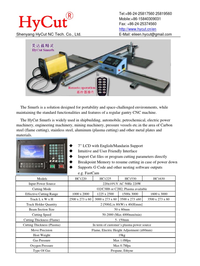 Hycut Smurfs | PDF | Numerical Control | Mechanical Engineering