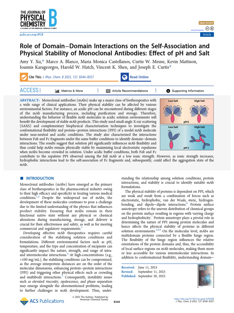 Xu Et Al 2023 Role of Domain Domain Interactions On The Self Association and Physical Stability ...
