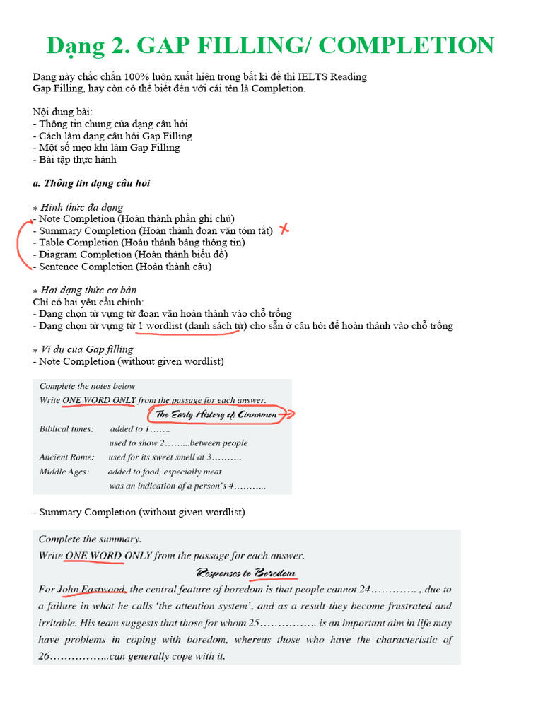 D NG 2 Gap Filling - Completion | PDF