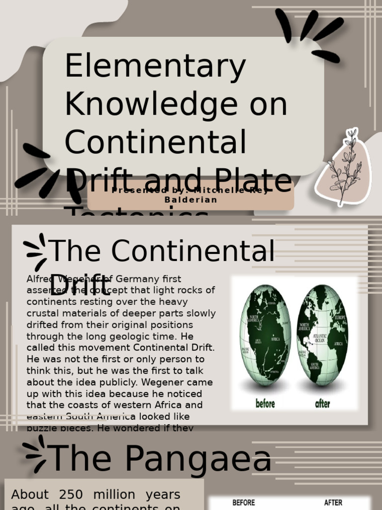 Elementary Knowledge On Continental Drift and Plate Tectonics | PDF