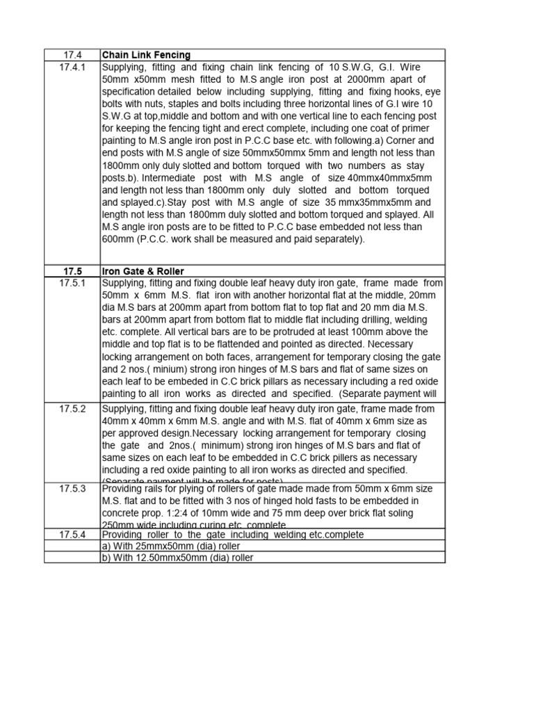 Chain Link Fencing | PDF
