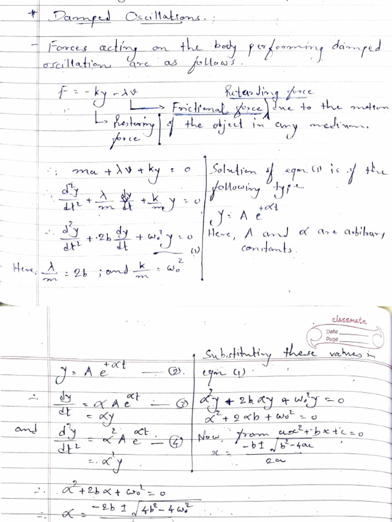 Damped Oscillations | PDF