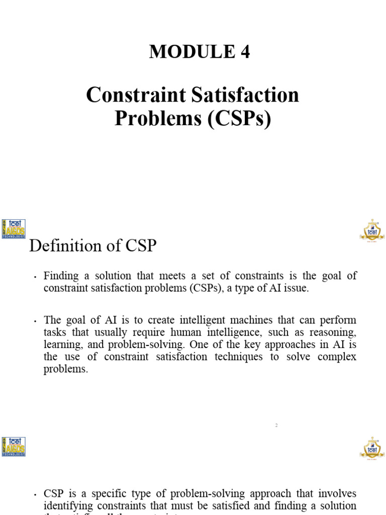 Constraint Satisfaction Problems (CSPS) | PDF