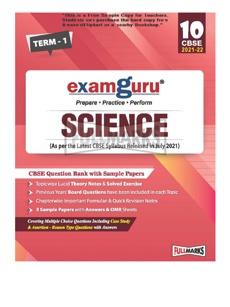 Examguru Science Question Bank With Sample Papers Term-1 (As Per The ...