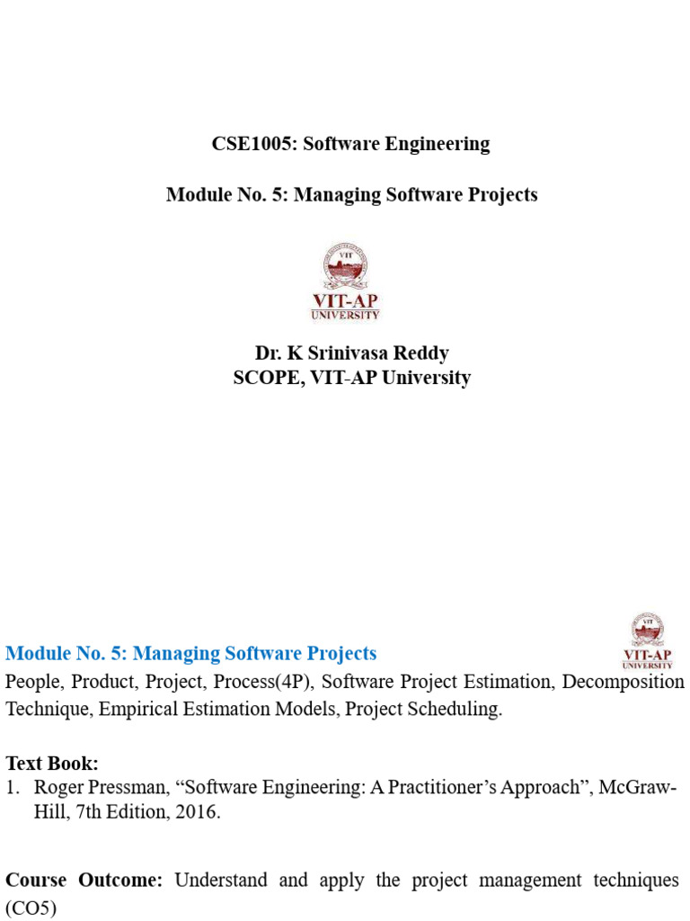 Module No. 5 - Managing Software Projects | PDF