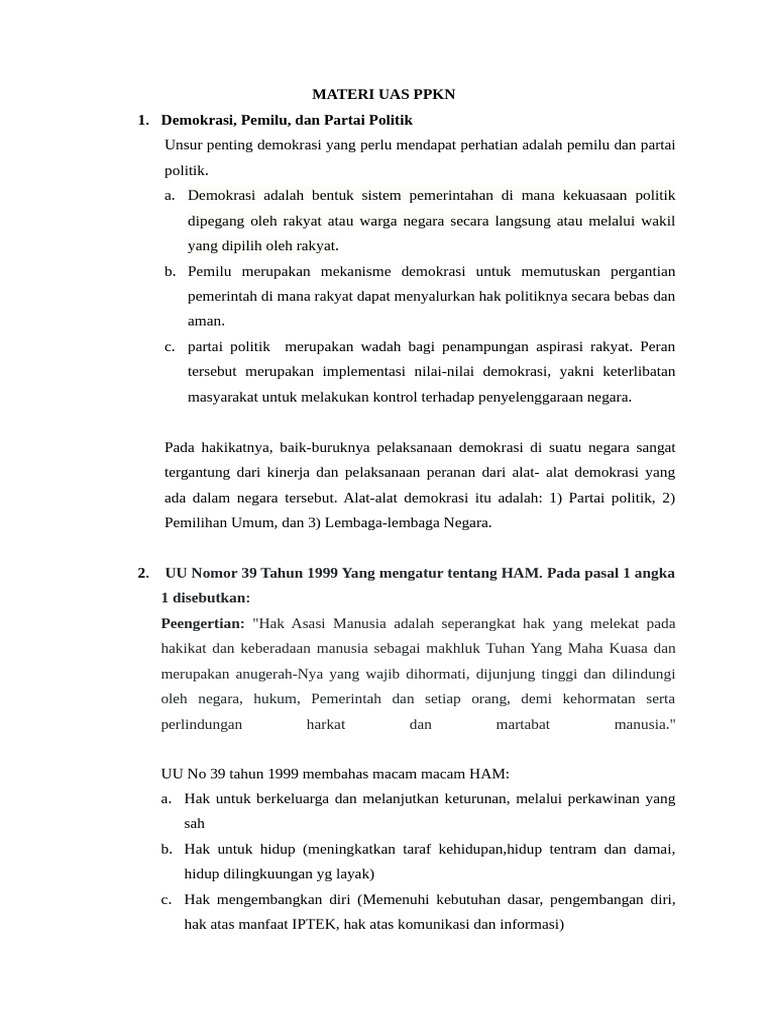 Materi Uas PPKN | PDF