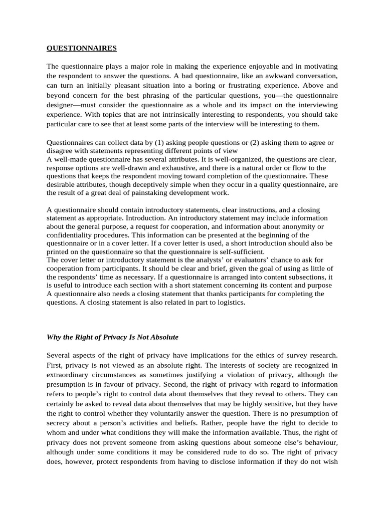 QUESTIONNAIRES (1) (1) | PDF