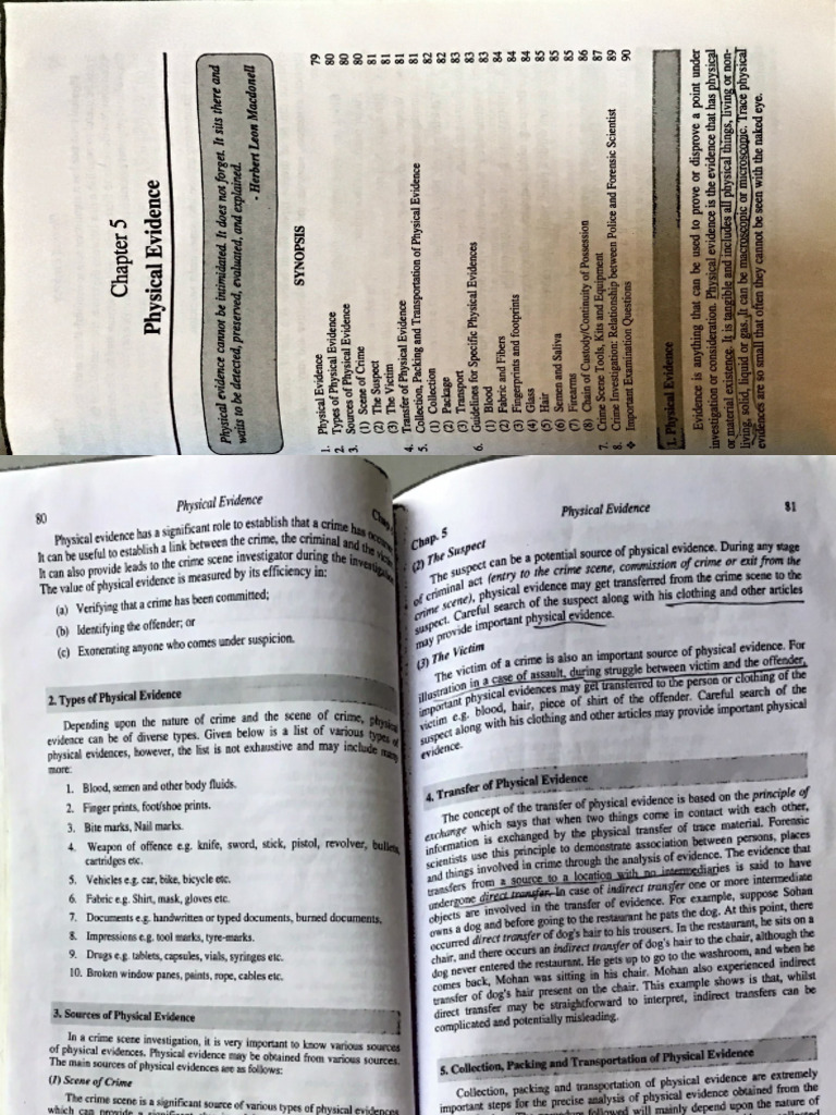 physical test unit 1 forensic | PDF