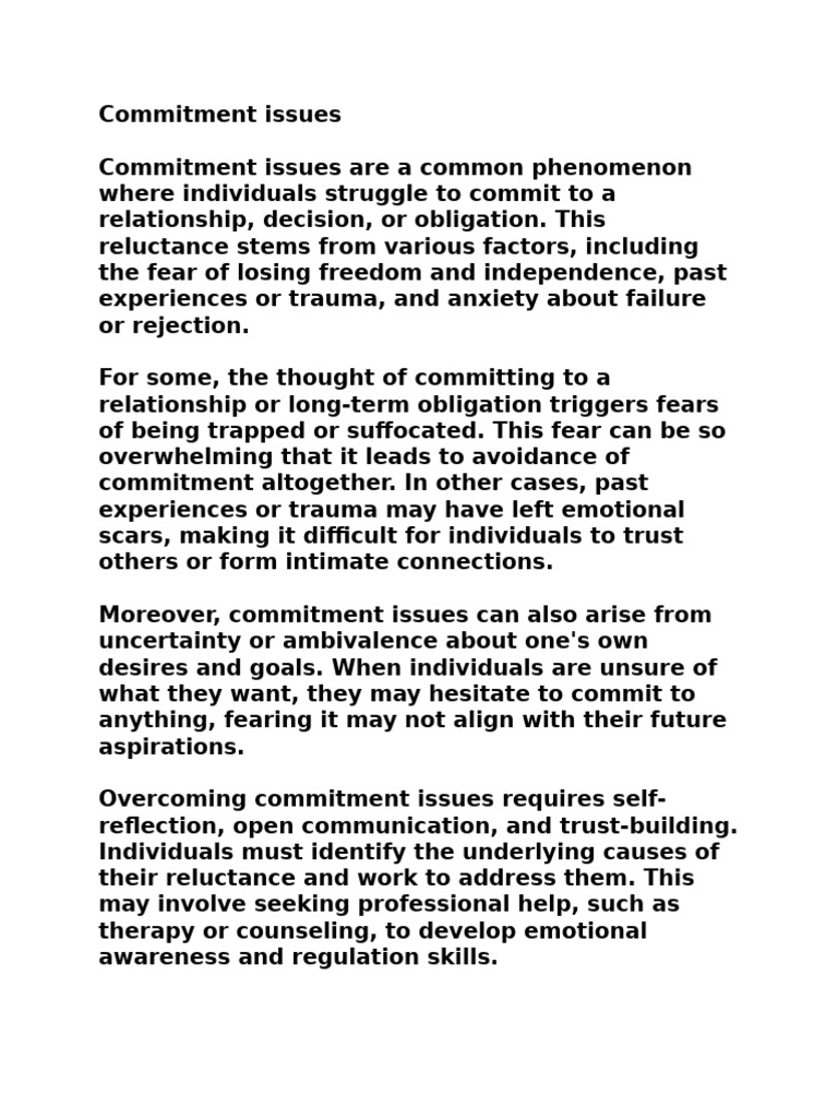 Commitment issues 1 | PDF