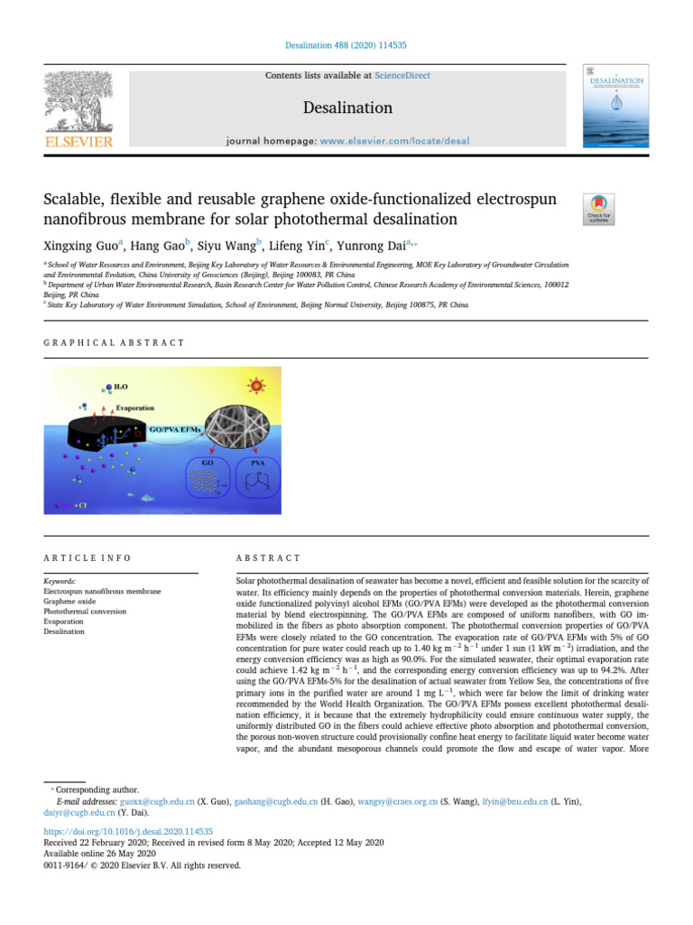 Scalable, Flexible and Reusable Graphene Oxide-Functionalized ...