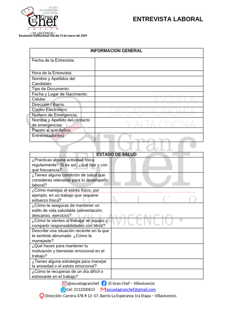 Entrevista Laboral 1 | PDF