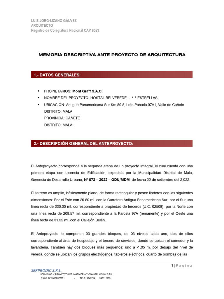 Memoria Descriptiva de Arquitectura | PDF