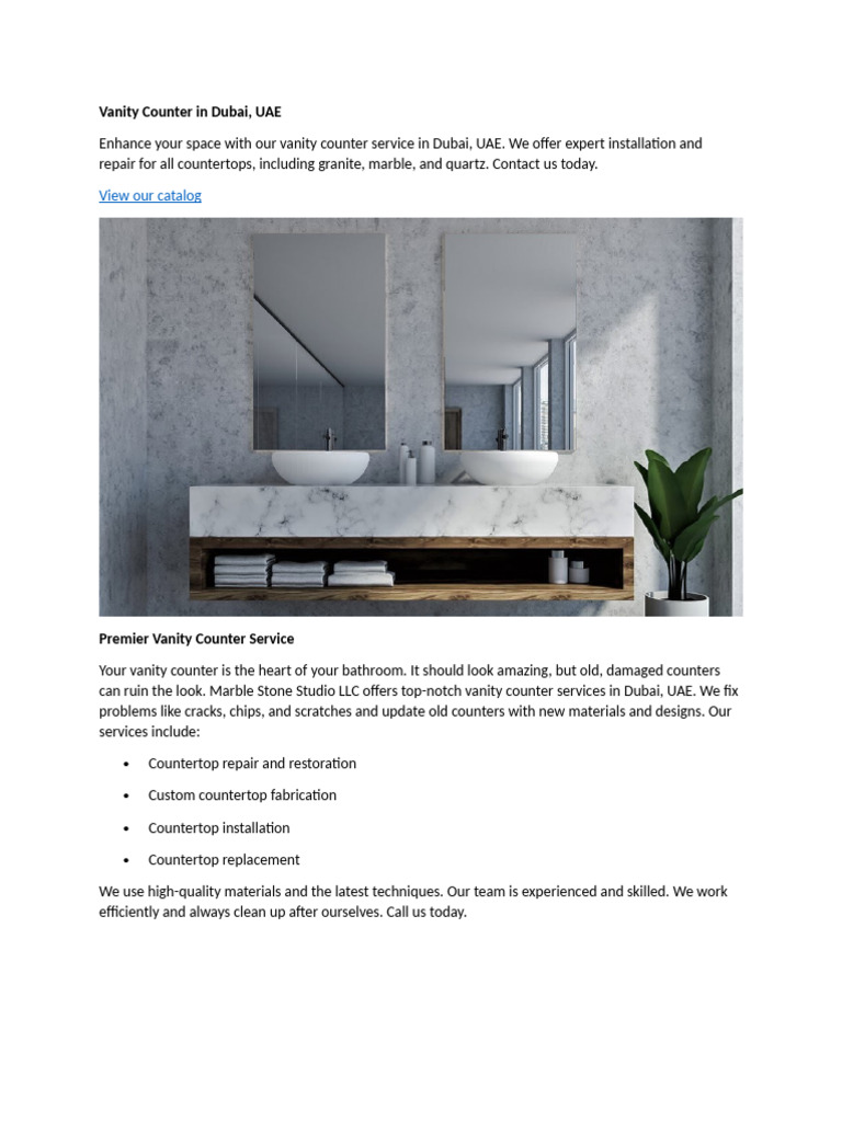 Vanity Counter in Dubai | PDF