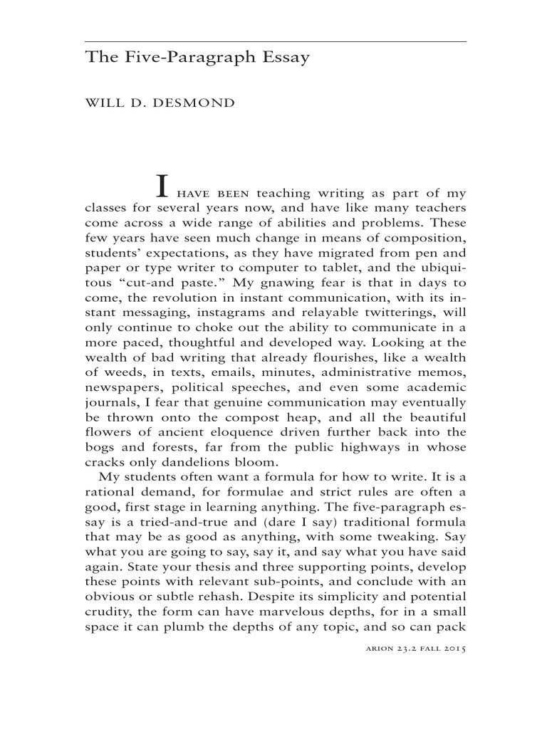 The Five-Paragraph Essay | PDF