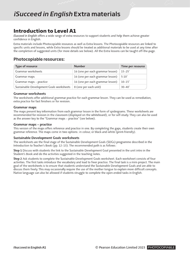 Isucceed in English TRA1 Intro | PDF