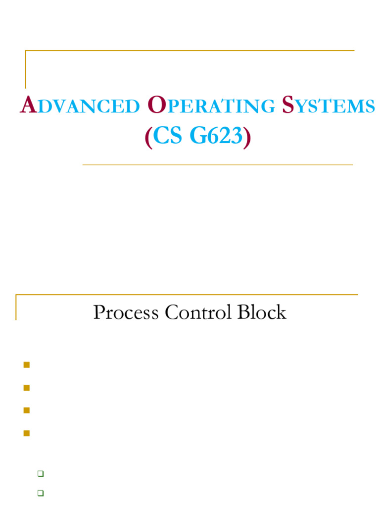 AOS Lect 08 Process | PDF
