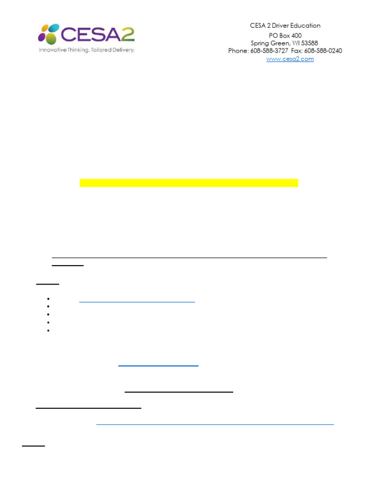 CESA2 Online Course Materials 2021 | PDF