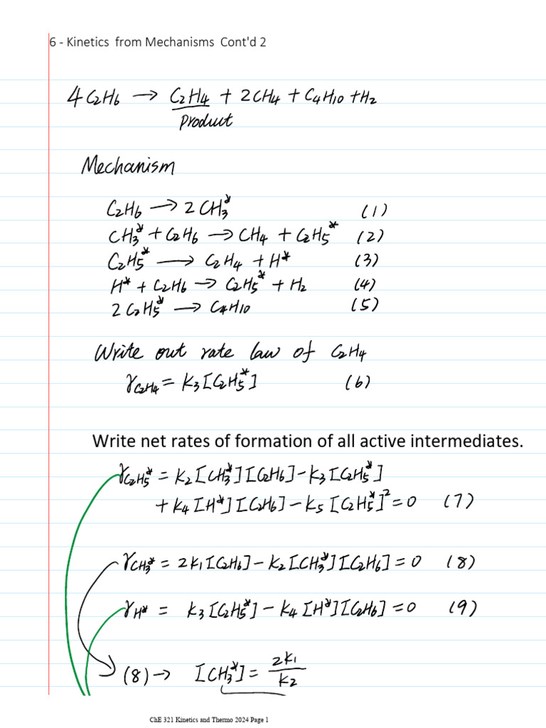 Kinetics - 6 - Kinetics From Mechanisms Cont - D 2 | PDF