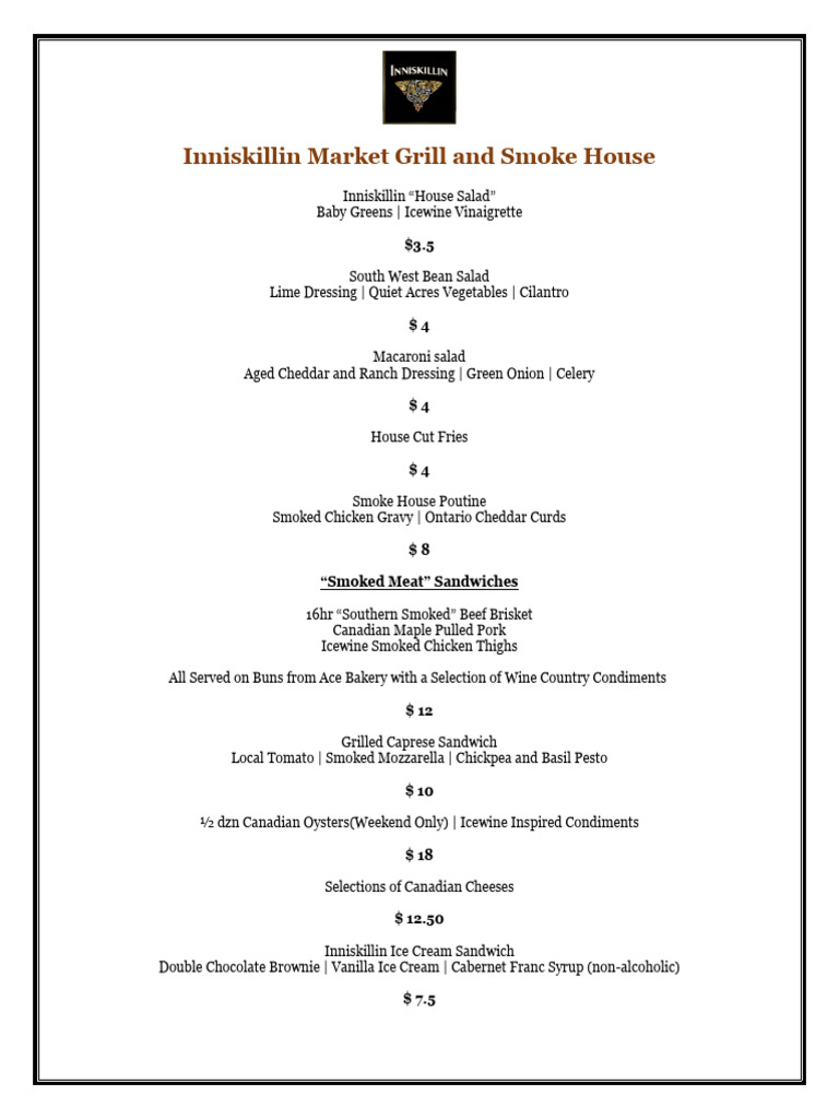 2019 Market Grill Menu | PDF