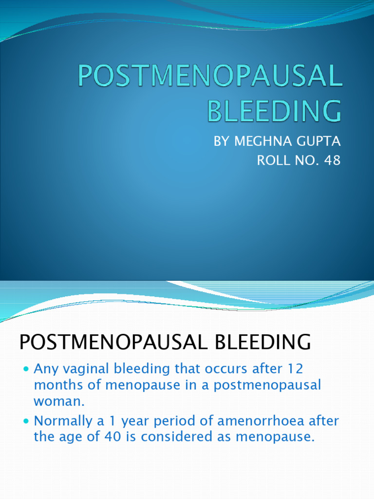 Postmenopausal Bleeding | PDF