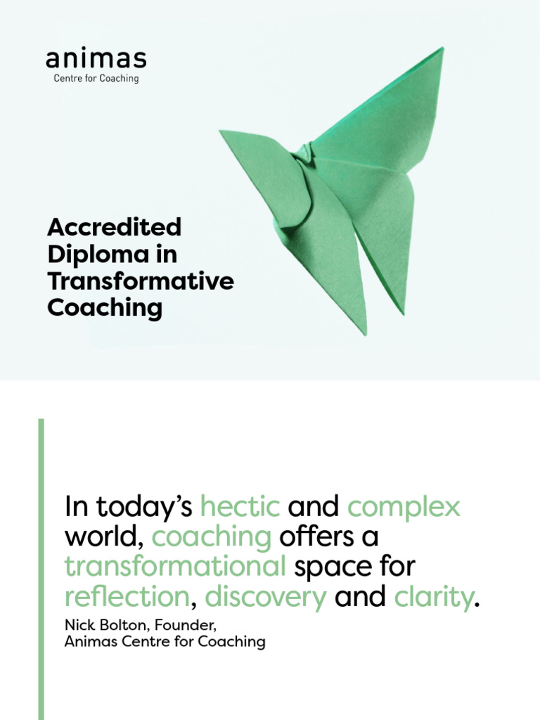 Accredited Diploma in Transformative Coaching Brochure 2022 | PDF