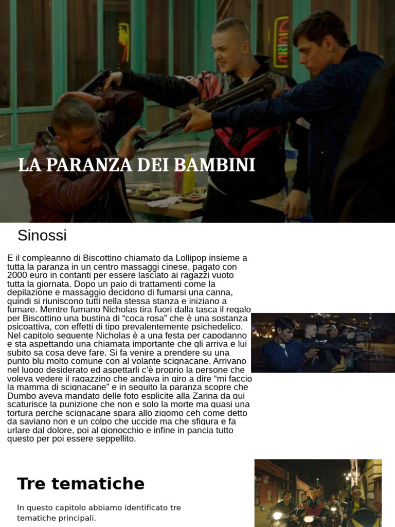 Analisi Tematiche e Capitolo Della Paranza Dei Bambini | PDF