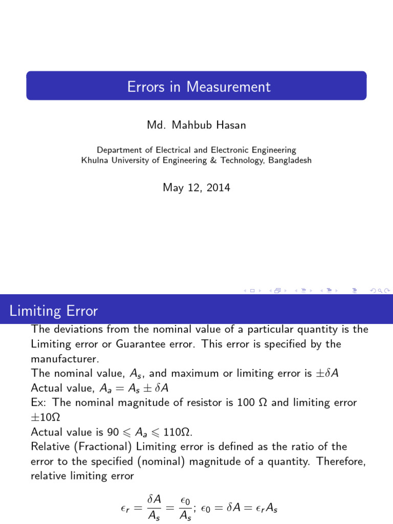 Limiting Error | PDF