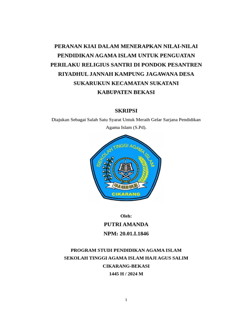 Skripsi Putri Amanda Full (Akhir) | PDF