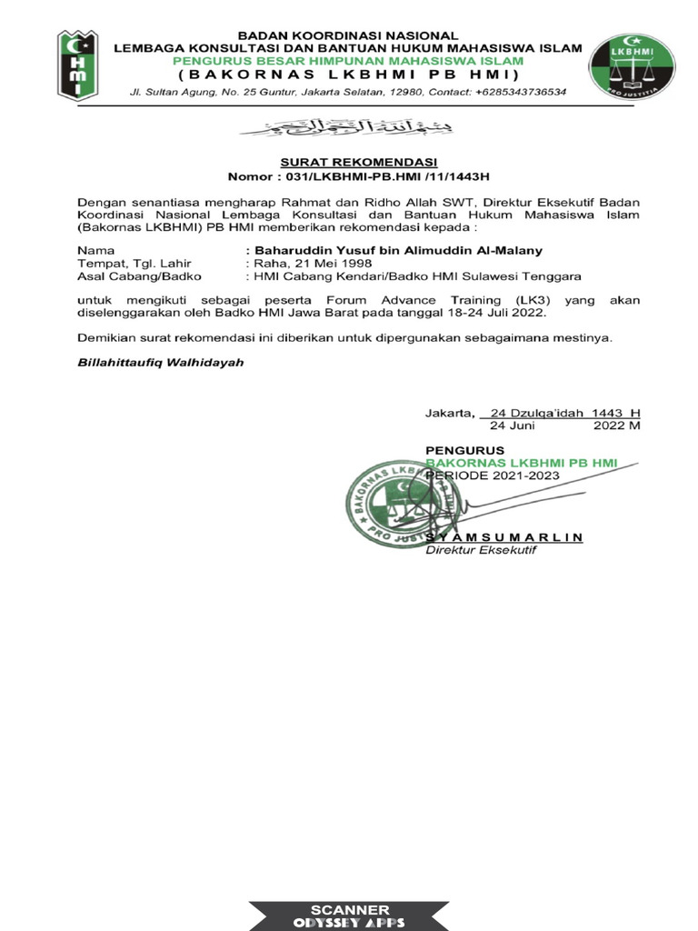 031-Rekomendasi Baharuddin Yusuf | PDF